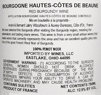 Hautes Cotes De Beaune Rouge, 2021 by Domaine Labry – Wines from France